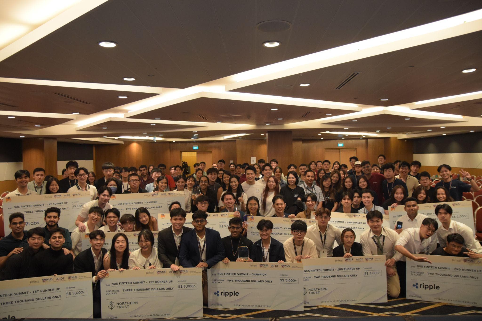 Participants winning (top) and pitching their novel ideas (middle) with ...